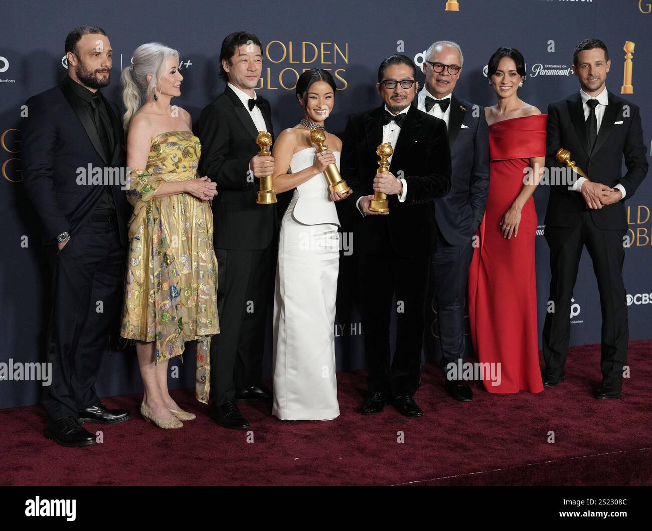 Los Angeles, USA. 05th Jan, 2025. (L-R) SHOGUN Cast & Crew - Cosmo Jarvis, Michaela Clavell ...