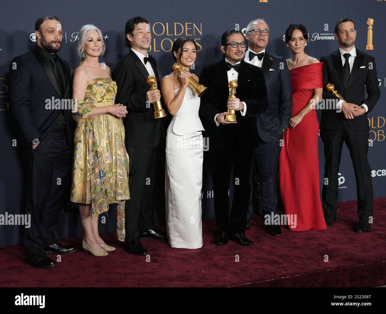 Los Angeles, USA. 05th Jan, 2025. (L-R) SHOGUN Cast & Crew - Cosmo Jarvis, Michaela Clavell ...