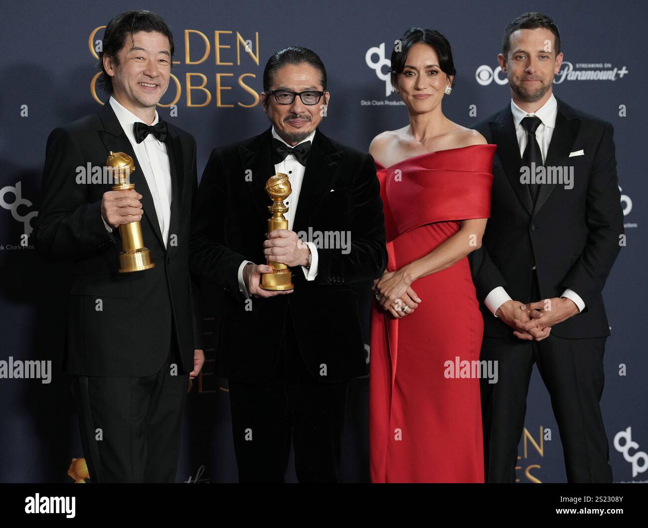 Los Angeles, USA. 05th Jan, 2025. (L-R) SHOGUN Cast & Crew - Tadanobu Asano, Hiroyuki Sanada ...