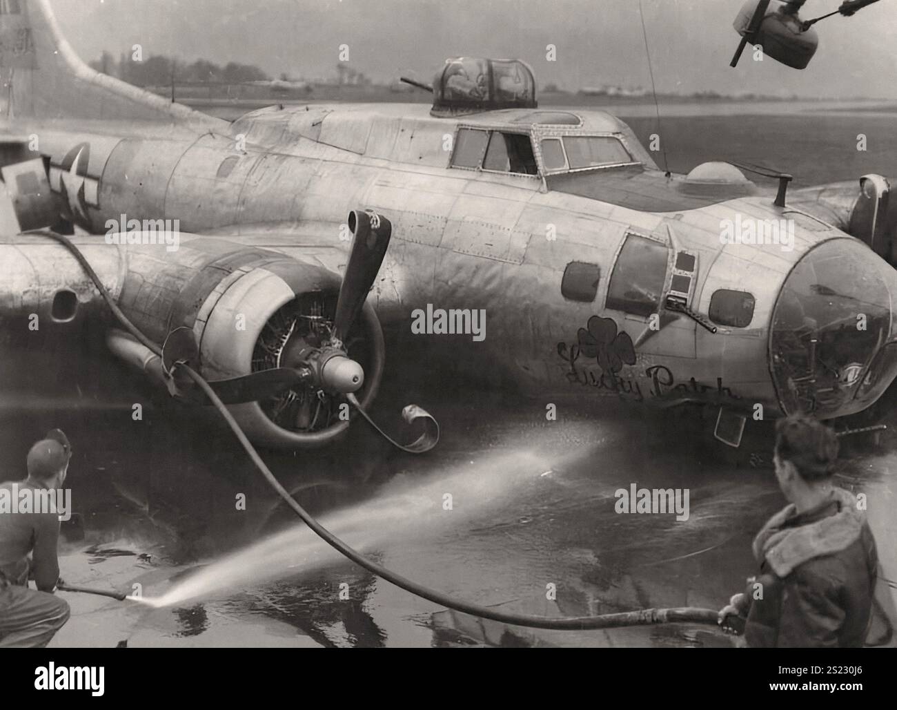 Damaged Boeing B-17 Flying Fortress - Historical document, photographer ...