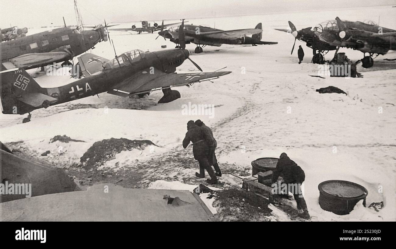 captured German airfield near Stalingrad. 1943. - Historical document ...
