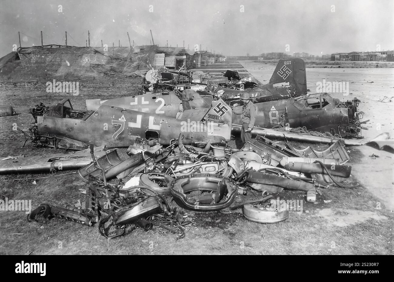 German aircraft wrecks - Historical document, photographer unknow Stock ...