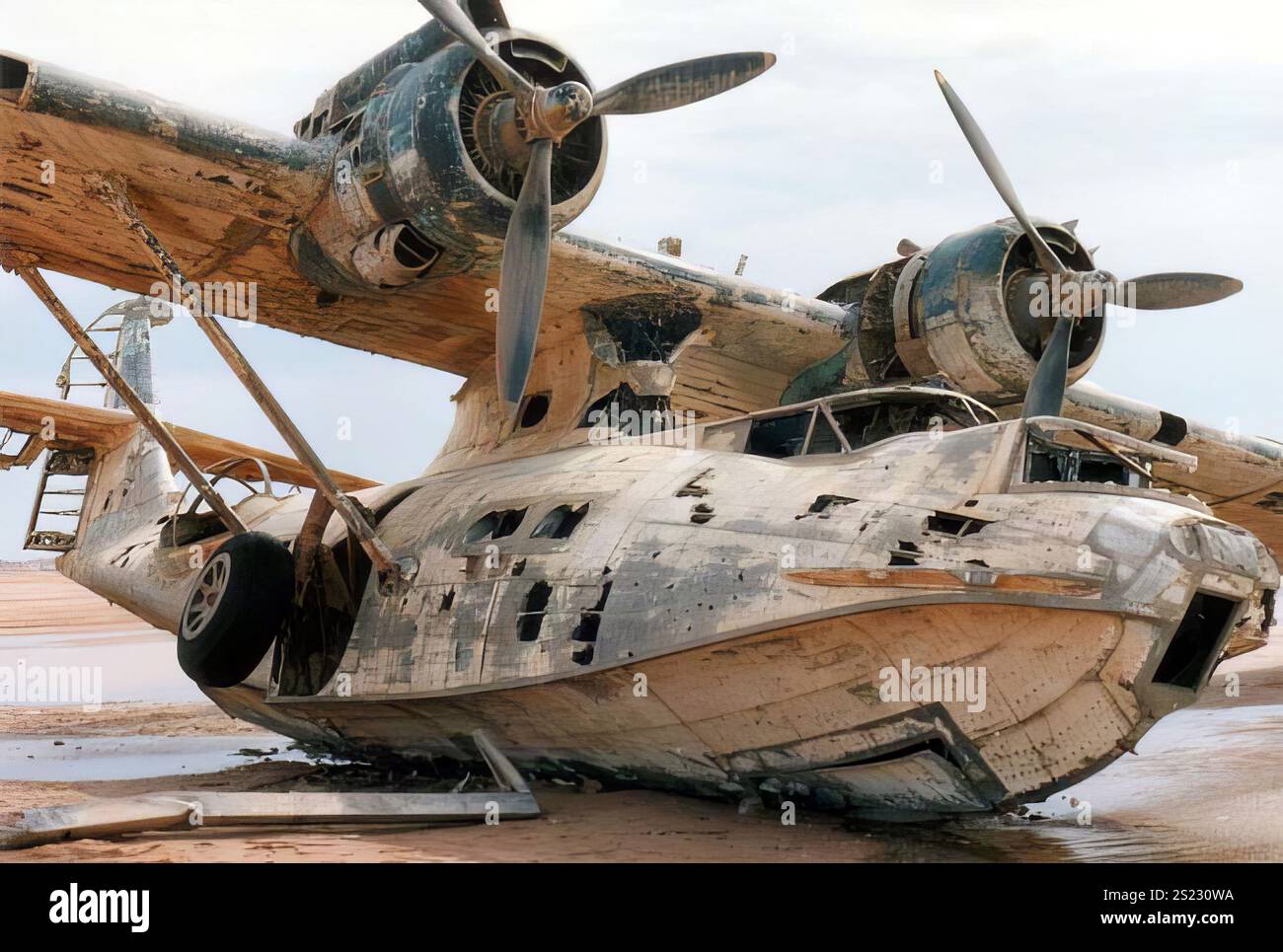 PBY Catalina wreck - Historical document, photographer unknow Stock ...