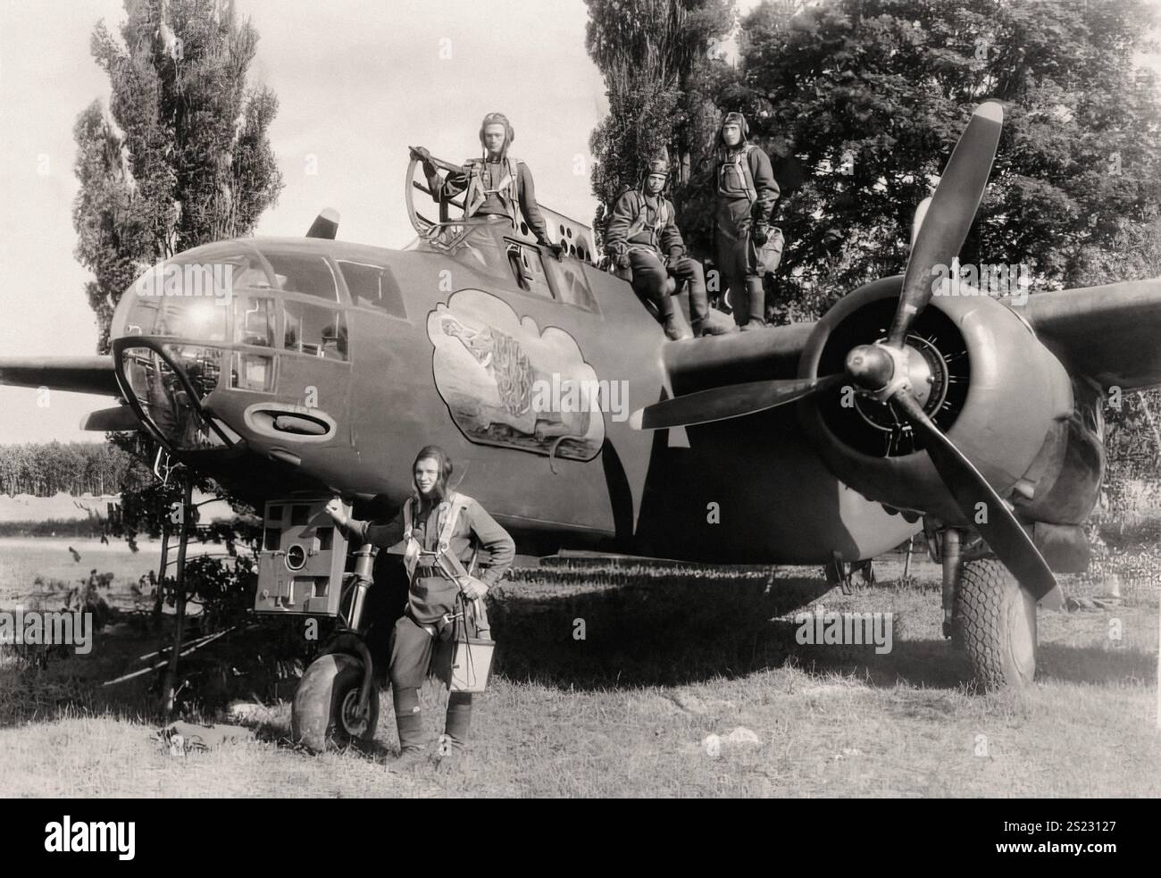 The crew of the A-20B - Boston - 3rd Squadron of the Soviet 8th Guards ...