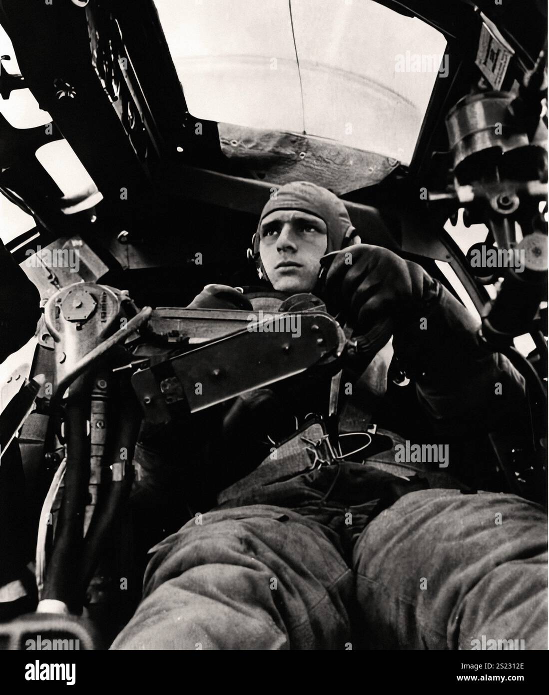 The pilot of a Heinkel He 111 takes the controls. It took around a year ...