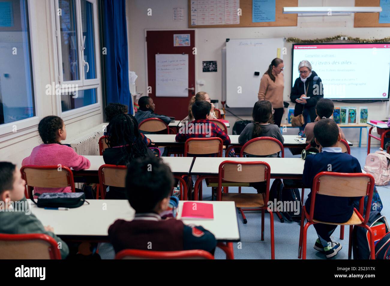 Longjumeau, France. 06th Jan, 2025. General view of a classroom with ...