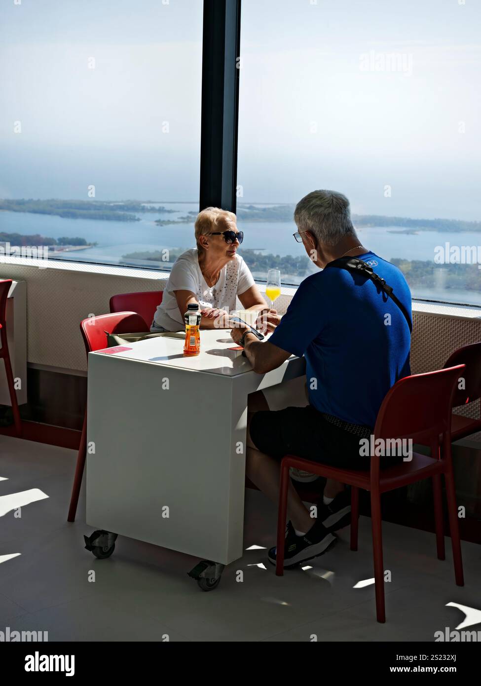 Toronto Canada / The Landmark CN Tower attracts tourists to enjoy the ...