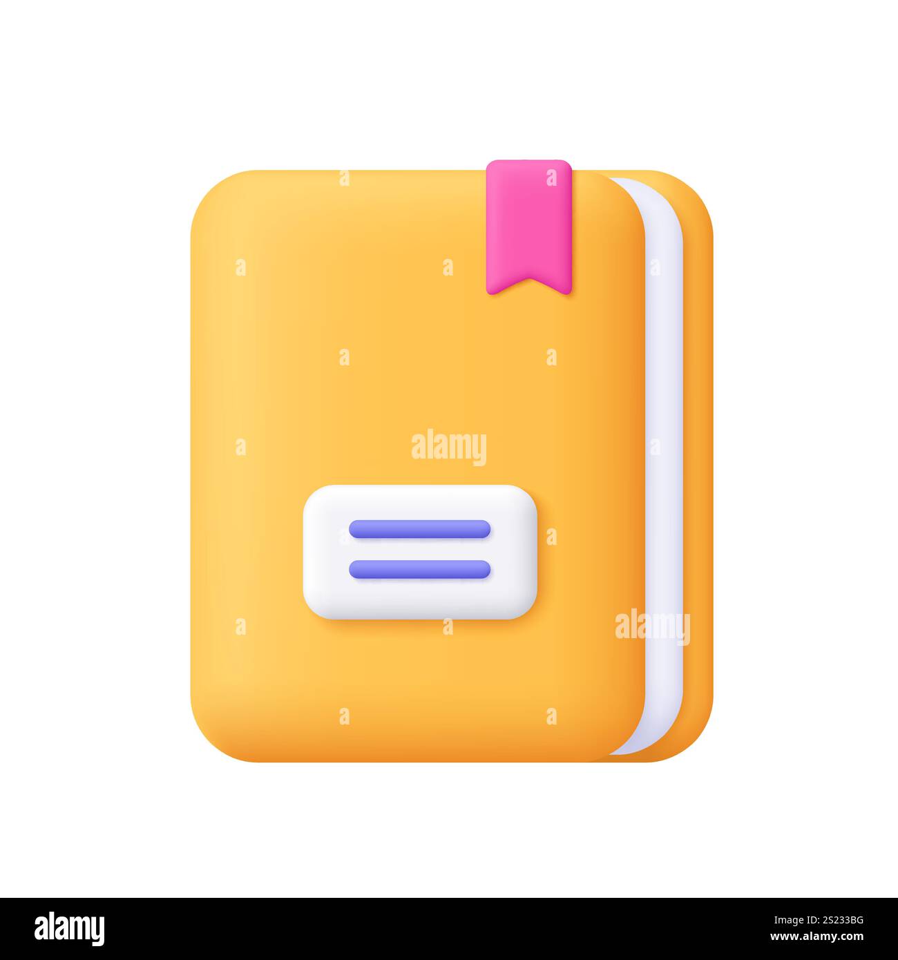 Yellow book, textbook with bookmark. Education, literature, reading ...