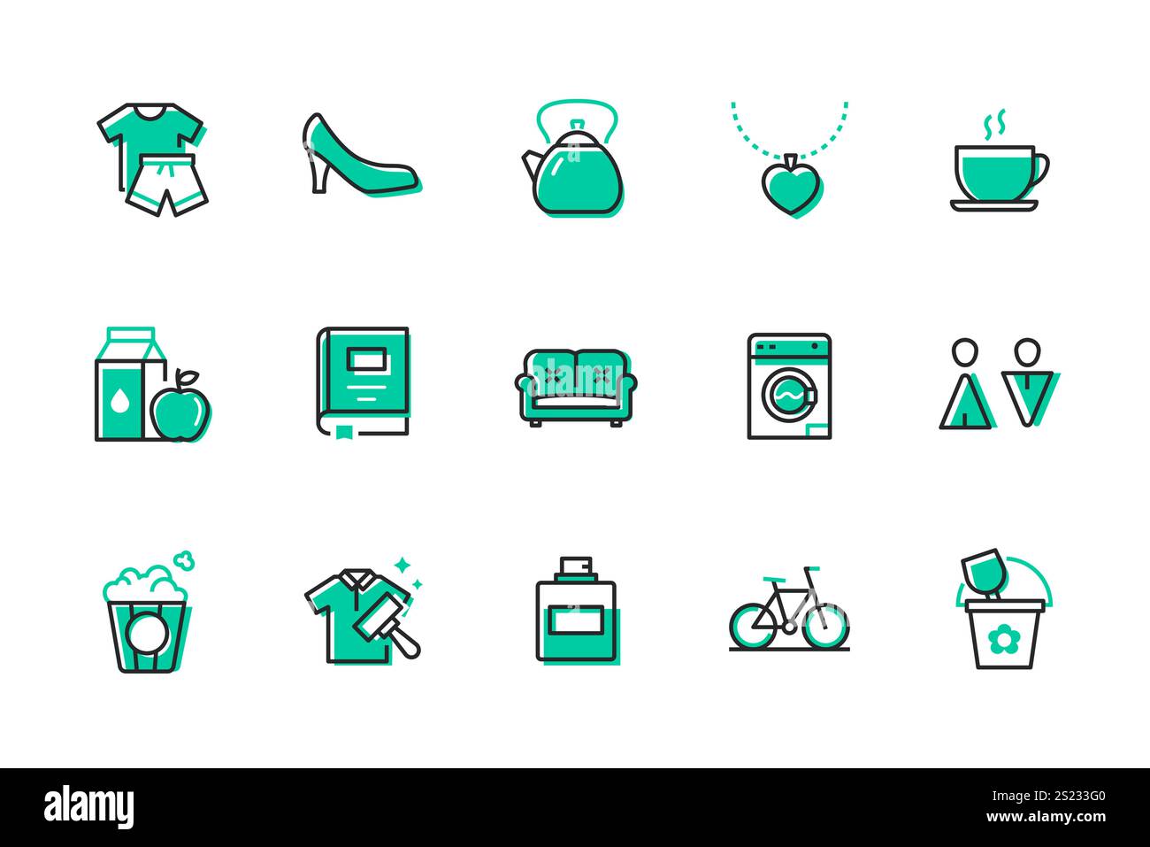 Mall wayfinding - set of line design style icons Stock Vector Image ...