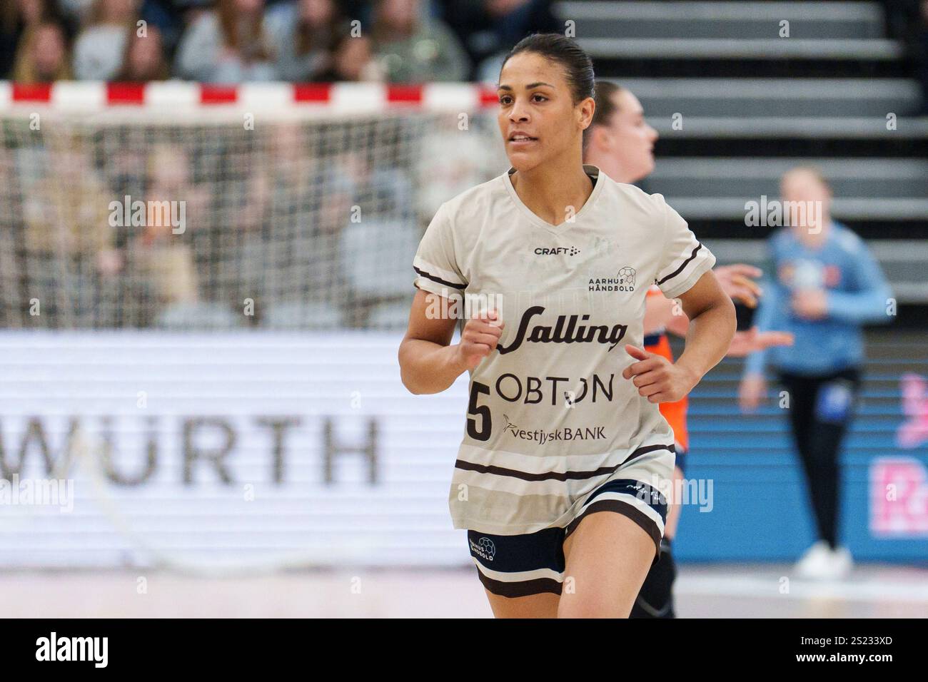 Odense, Denmark. 05th Jan, 2025. Sofia Deen (15) of Aarhus Handball seen in the Danish ...