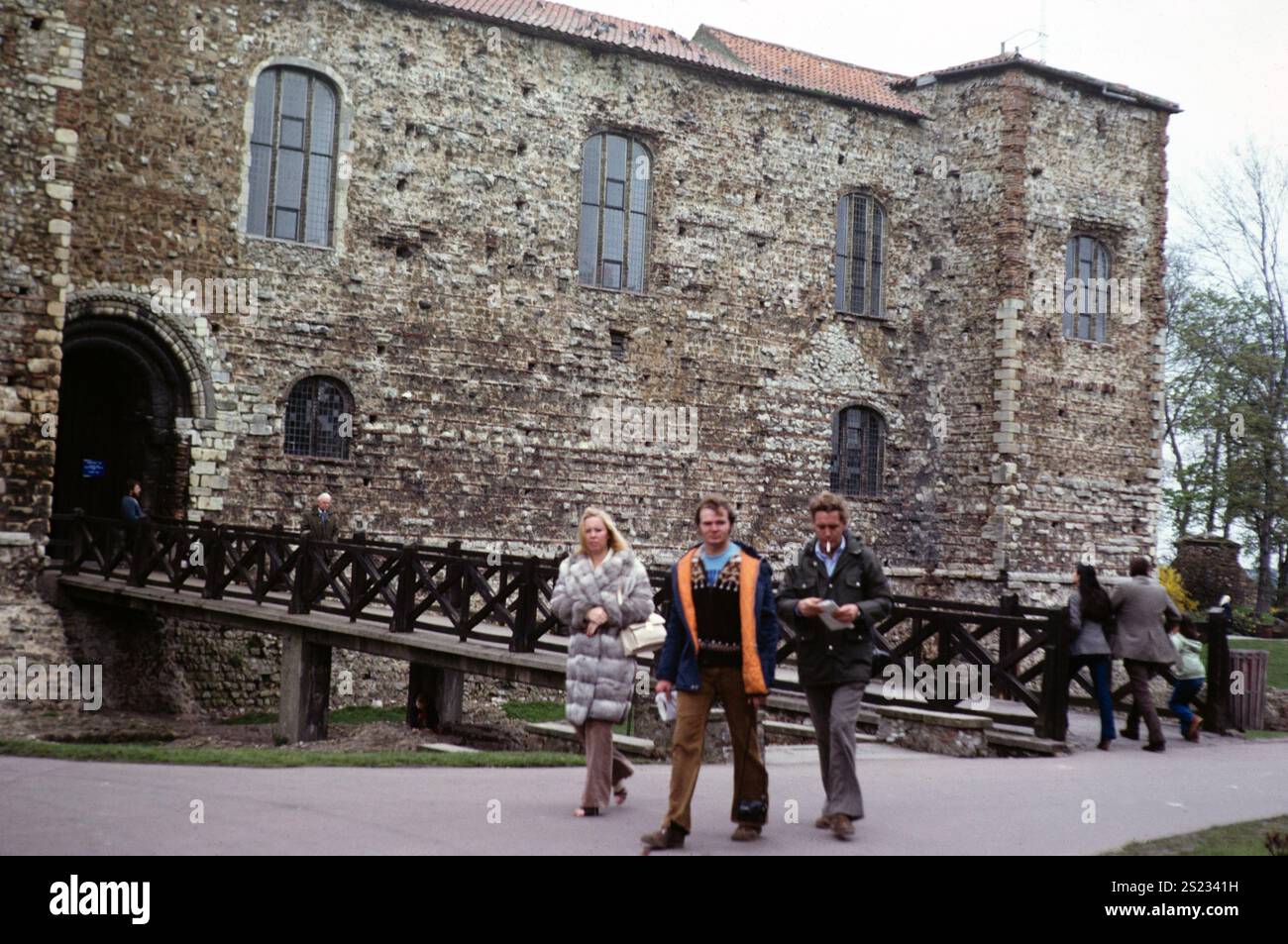 People walking outside Colchester Castle, Colchester, Essex, England ...
