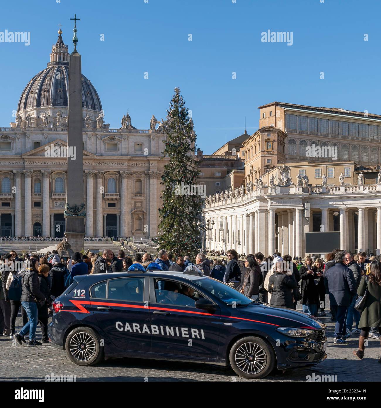 Law enforcement patrols St. Peter's Square during the 2025 Jubilee ...