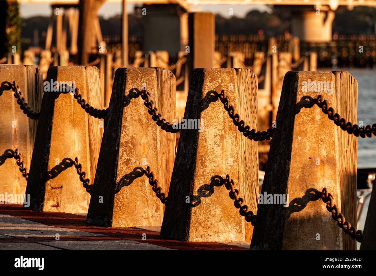 Concrete barriers with steel ropes Stock Photo - Alamy