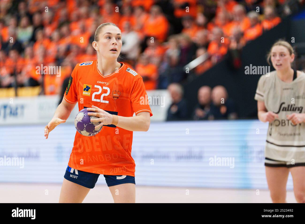 Odense, Denmark. 05th Jan, 2025. Ragnhild Dahl (22) of Odense Handball ...