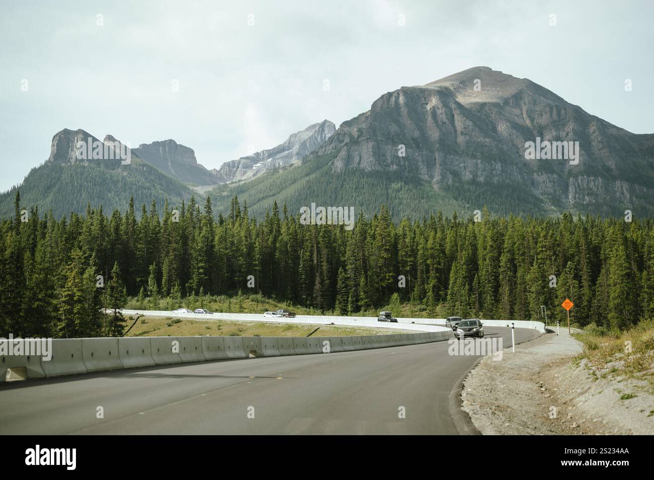 Banff, Alberta, Canada - August 26, 2024: Road in Banff National Park ...