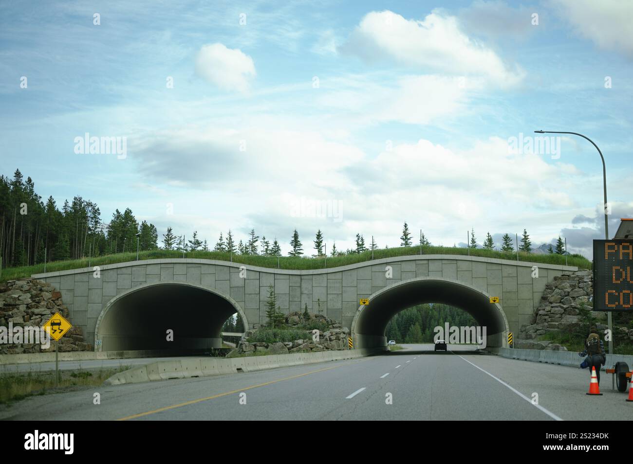 Banff, Alberta, Canada - August 26, 2024:Wildlife eco-bridge in Banff ...