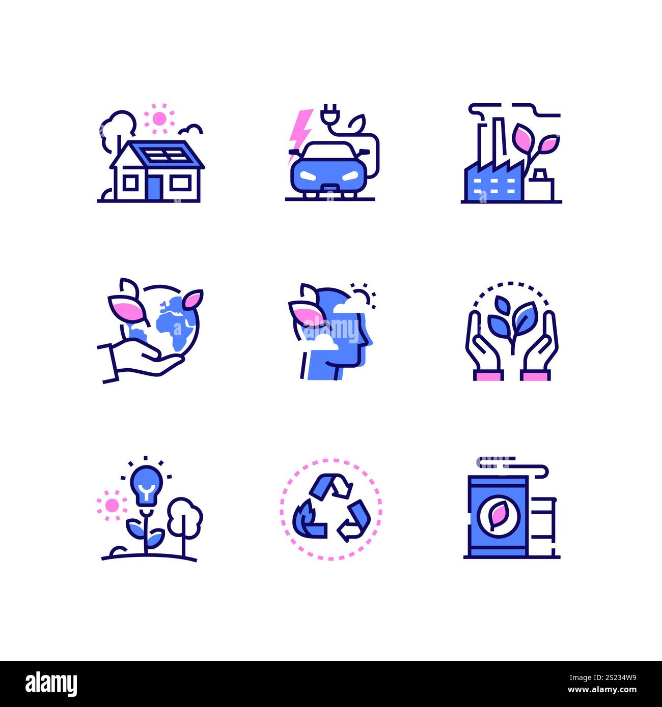 Think green environmental concept Cut Out Stock Images & Pictures - Alamy