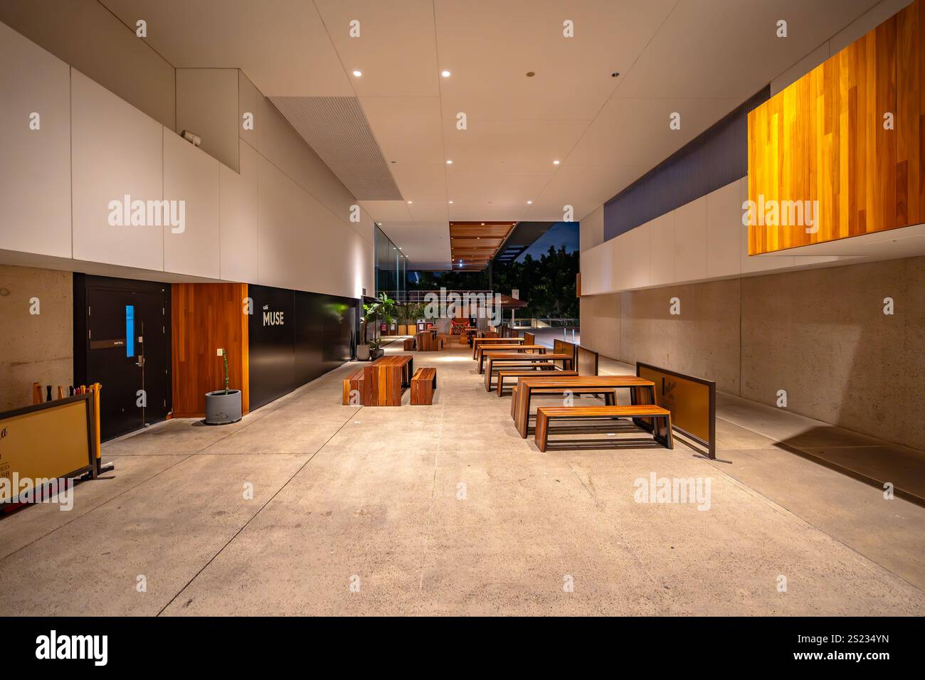 Brisbane, QLD, Australia - Cafe Muse in Queensland Museum Stock Photo ...