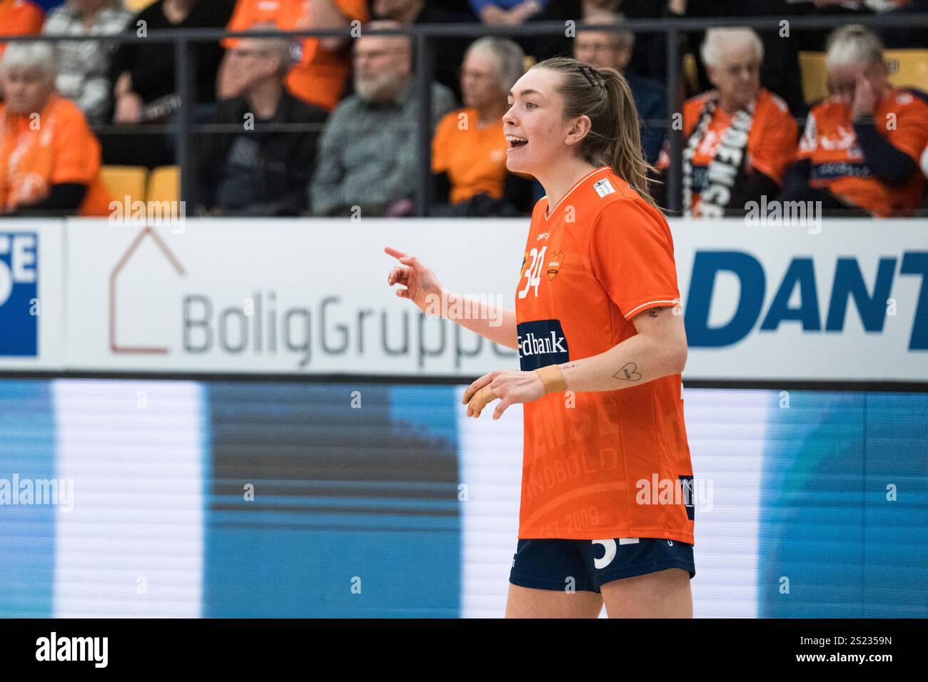 Odense, Denmark. 05th Jan, 2025. Andrea Hansen (34) of Odense Handball ...