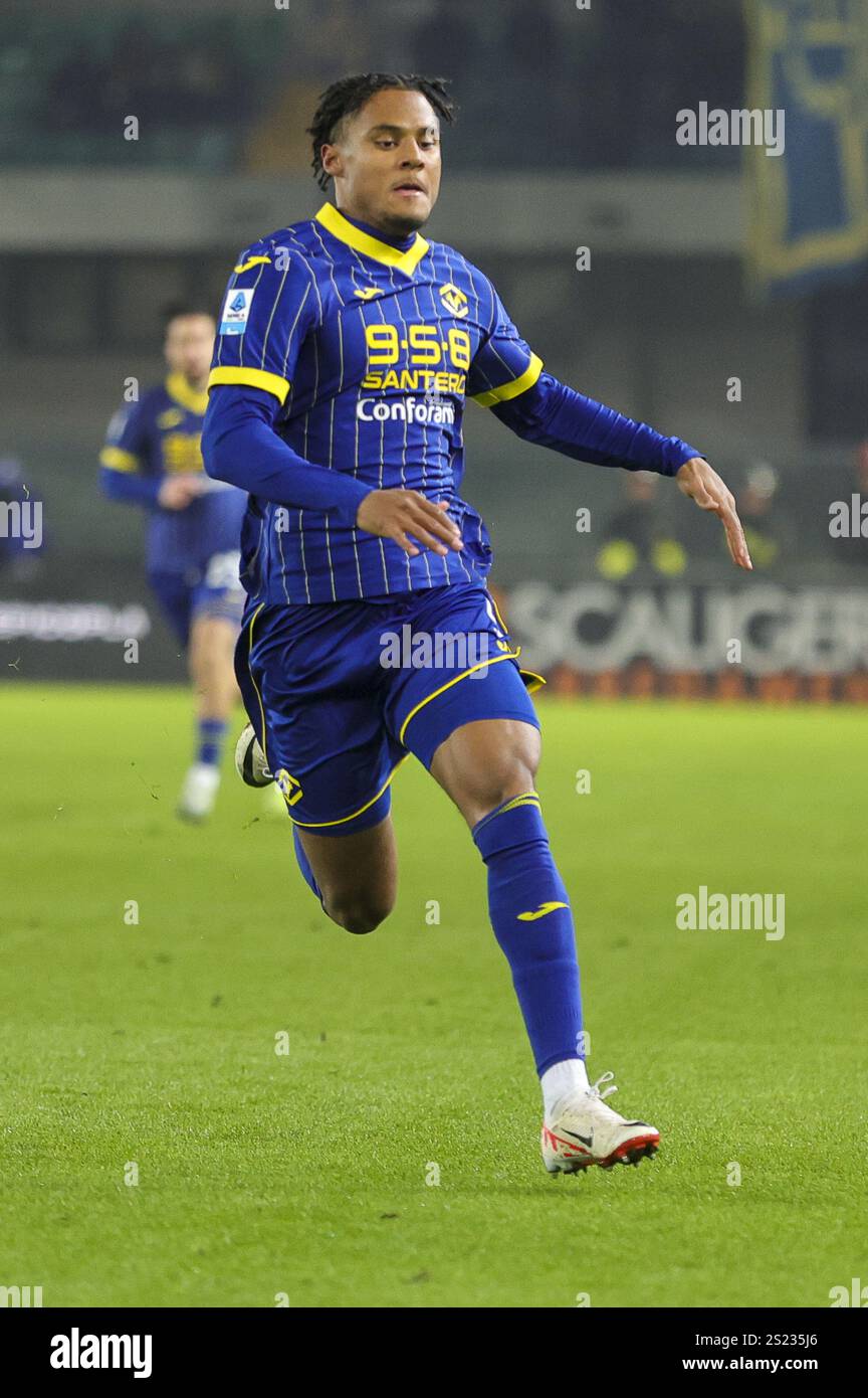 Verona, Italy. 05th Jan, 2025. Amin Sarr of Hellas Verona FC during ...