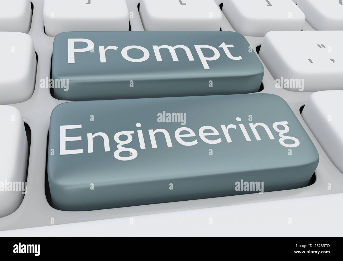 3d Illustration Of Computer Keyboard With The Script Prompt Engineering
