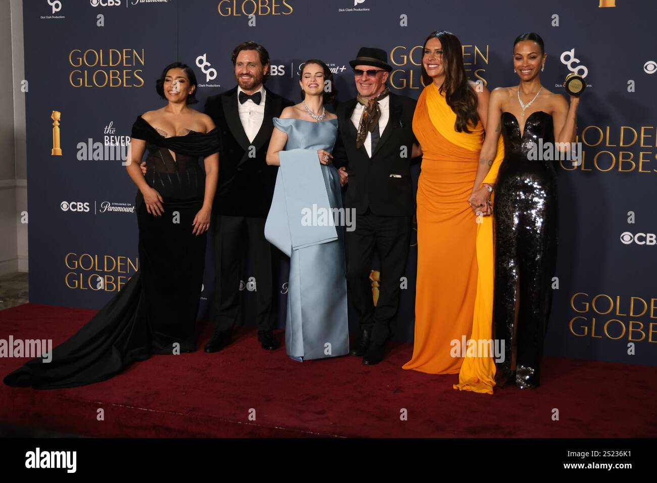 Beverly Hills, USA. 05th Jan, 2025. (L-R) Adriana Paz, Edgar Ramírez, Selena Gomez, Jacques ...