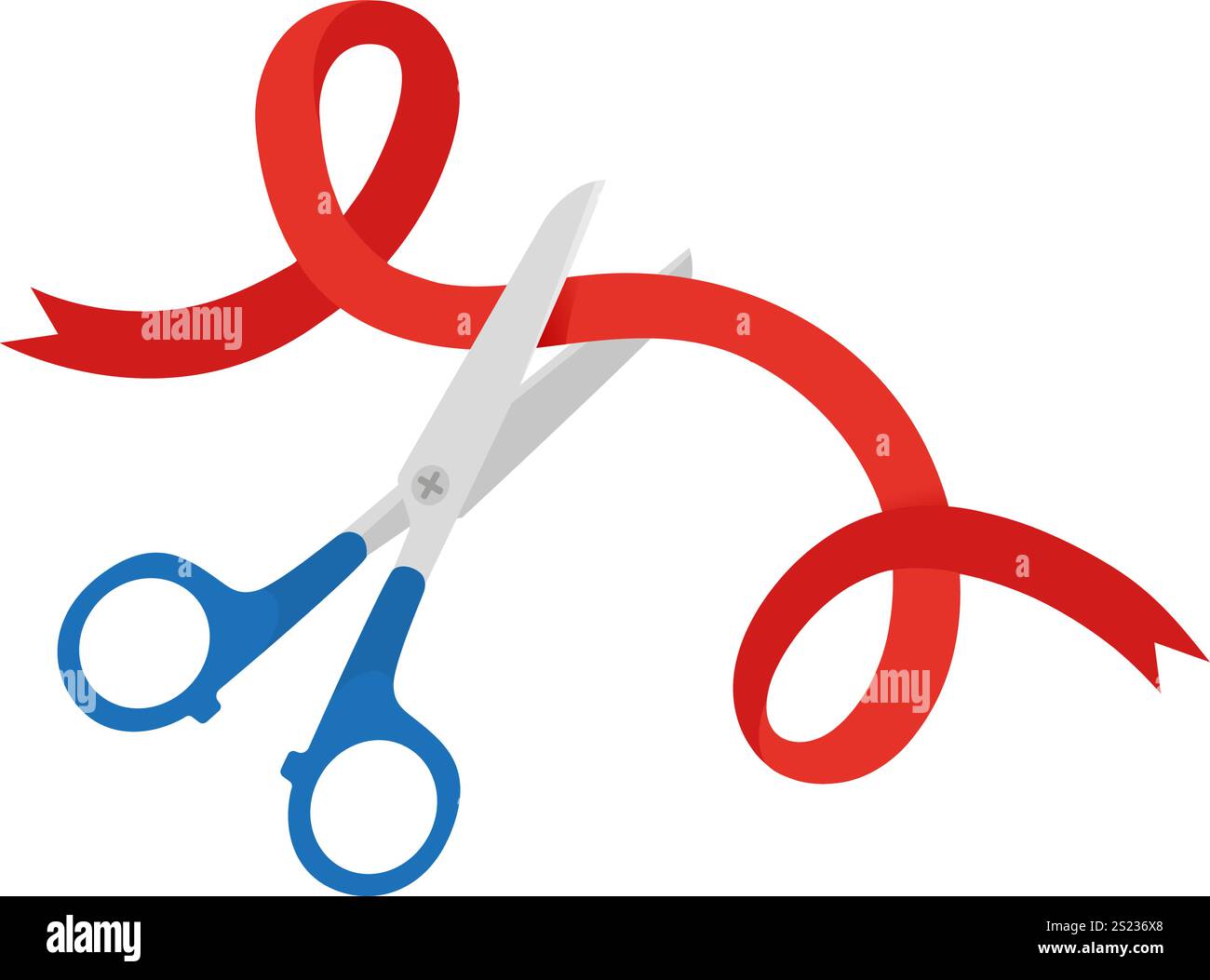 Ribbon cutting scissors. Red banner cut scissor. Opening ceremony ...