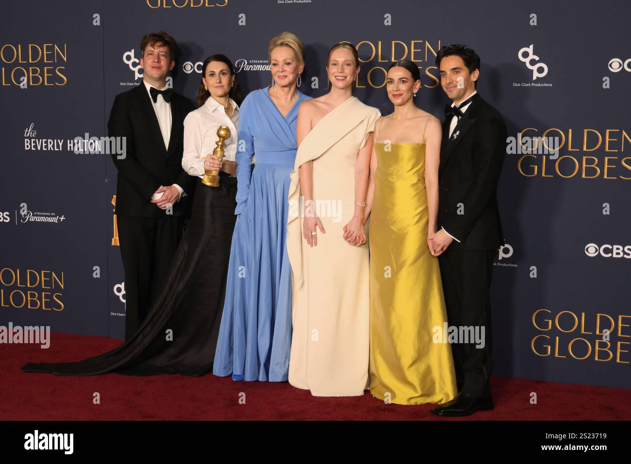 Beverly Hills, USA. 05th Jan, 2025. (L-R) Adam Bricker, Jen Statsky ...