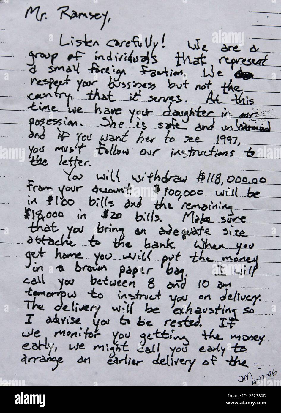 December 26, 1996 - Boulder, Colorado, U.S. - The first of three pages ...