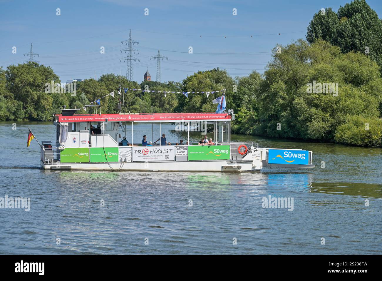 Main, Mainfähre Schwanheim-Höchst, Frankfurt-Höchst, Hessen ...