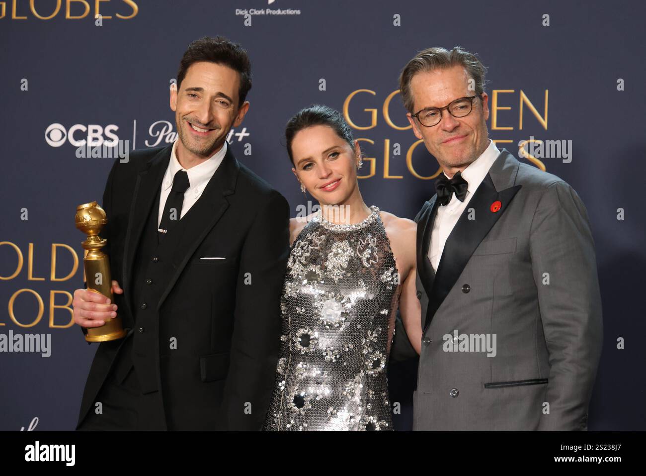 Beverly Hills, USA. 05th Jan, 2025. Adrien Brody, Felicity Jones, and Guy Pearce winner of the ...