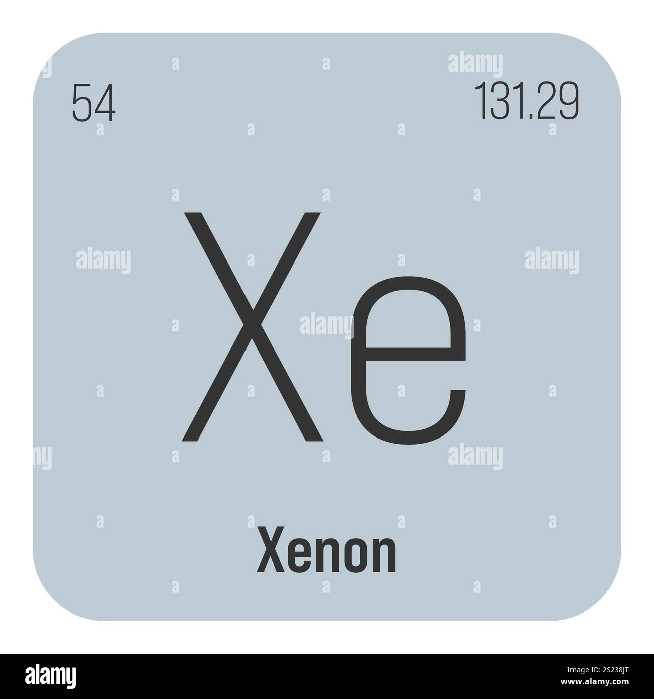 Xenon, Xe, periodic table element with name, symbol, atomic number and ...