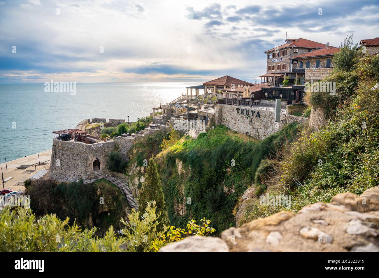Ulcinj, Montenegro - 2.01.2025: Aerial view of of Ulcinj town from old ...