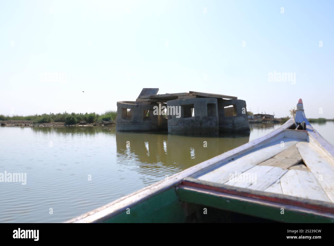 a boat trip in the marshlands of iraq near Chibayish, Chabaish ...