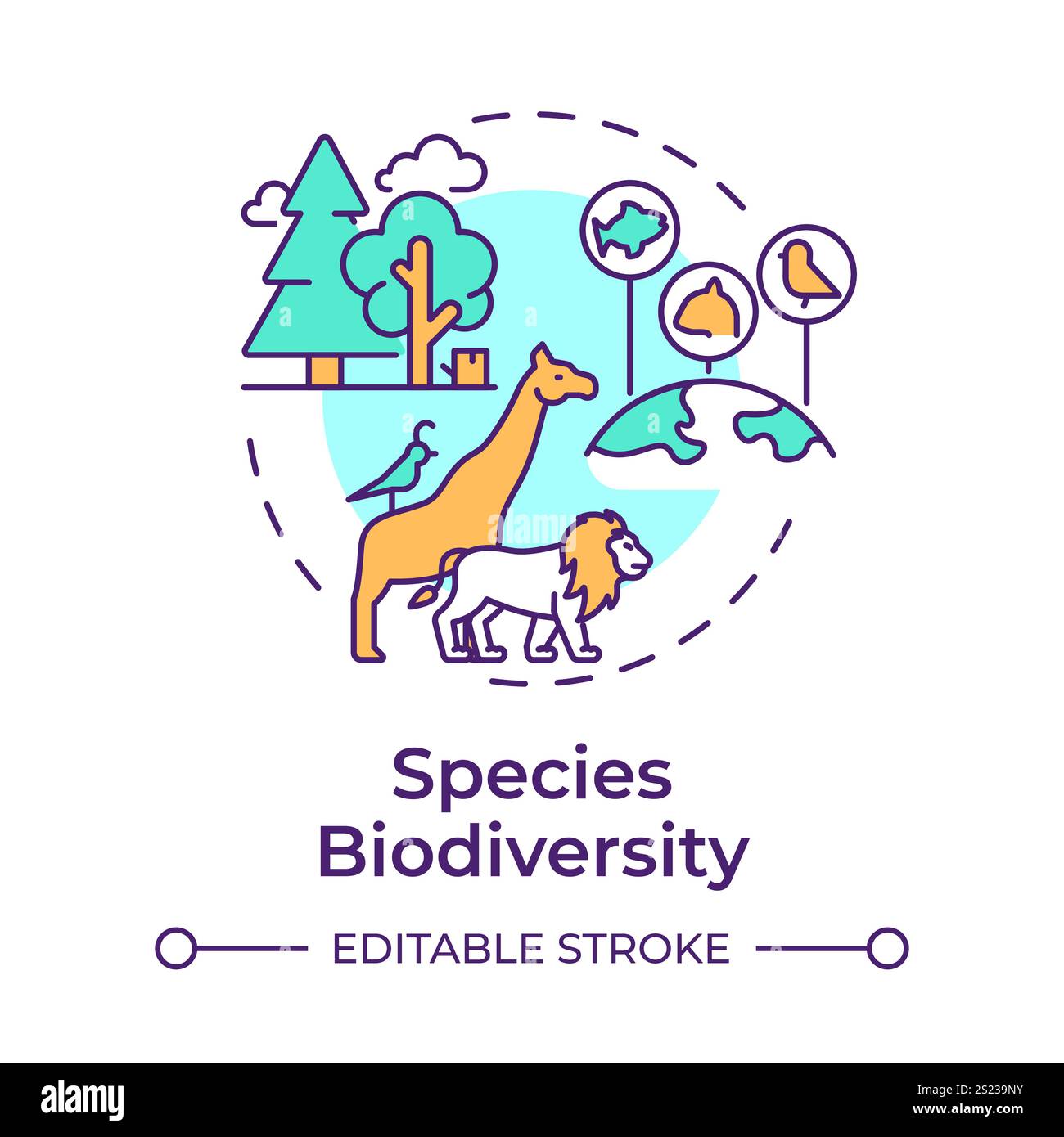 Species biodiversity multi color concept icon Stock Vector Image & Art ...