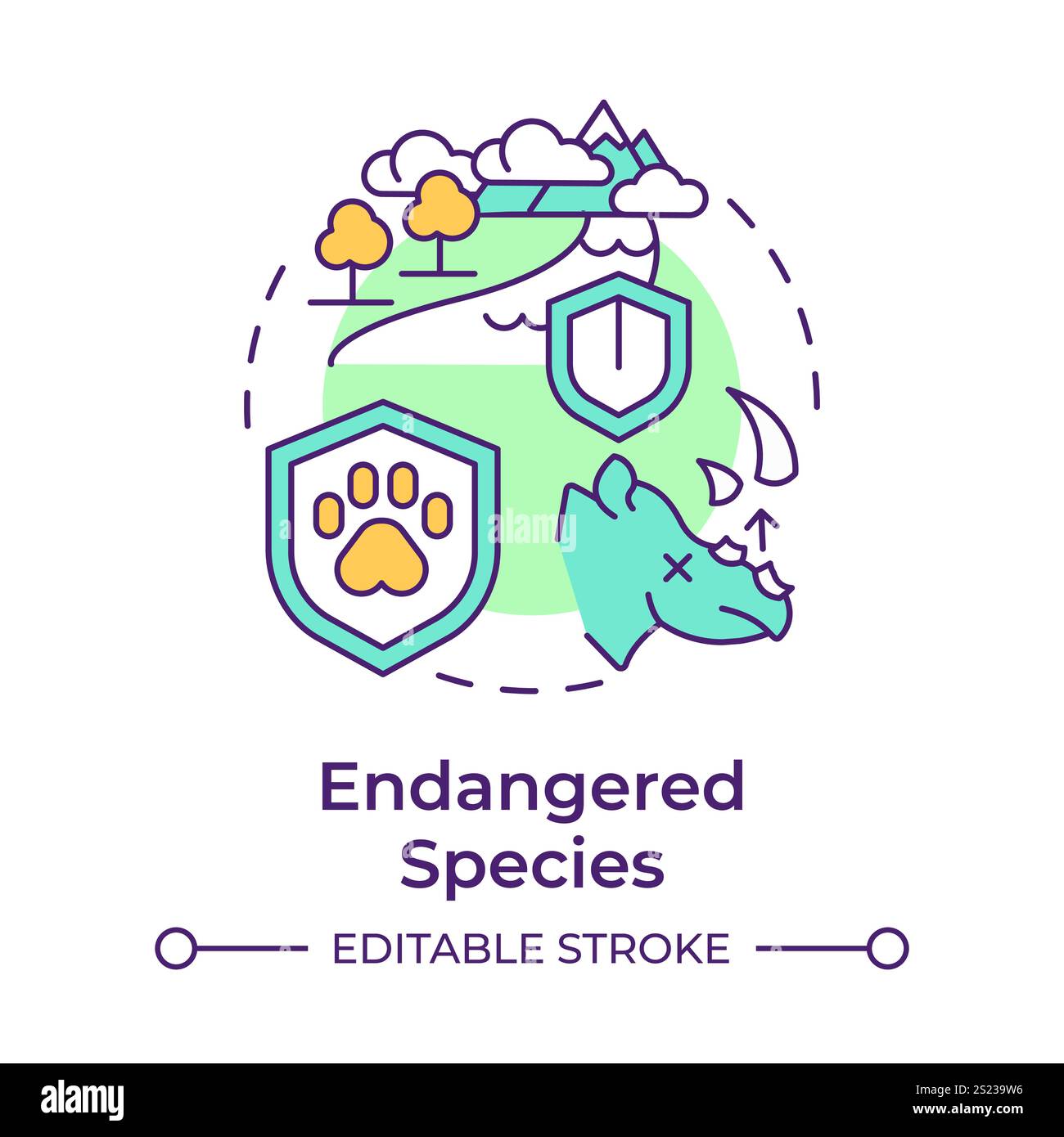 Endangered species multi color concept icon Stock Vector Image & Art ...