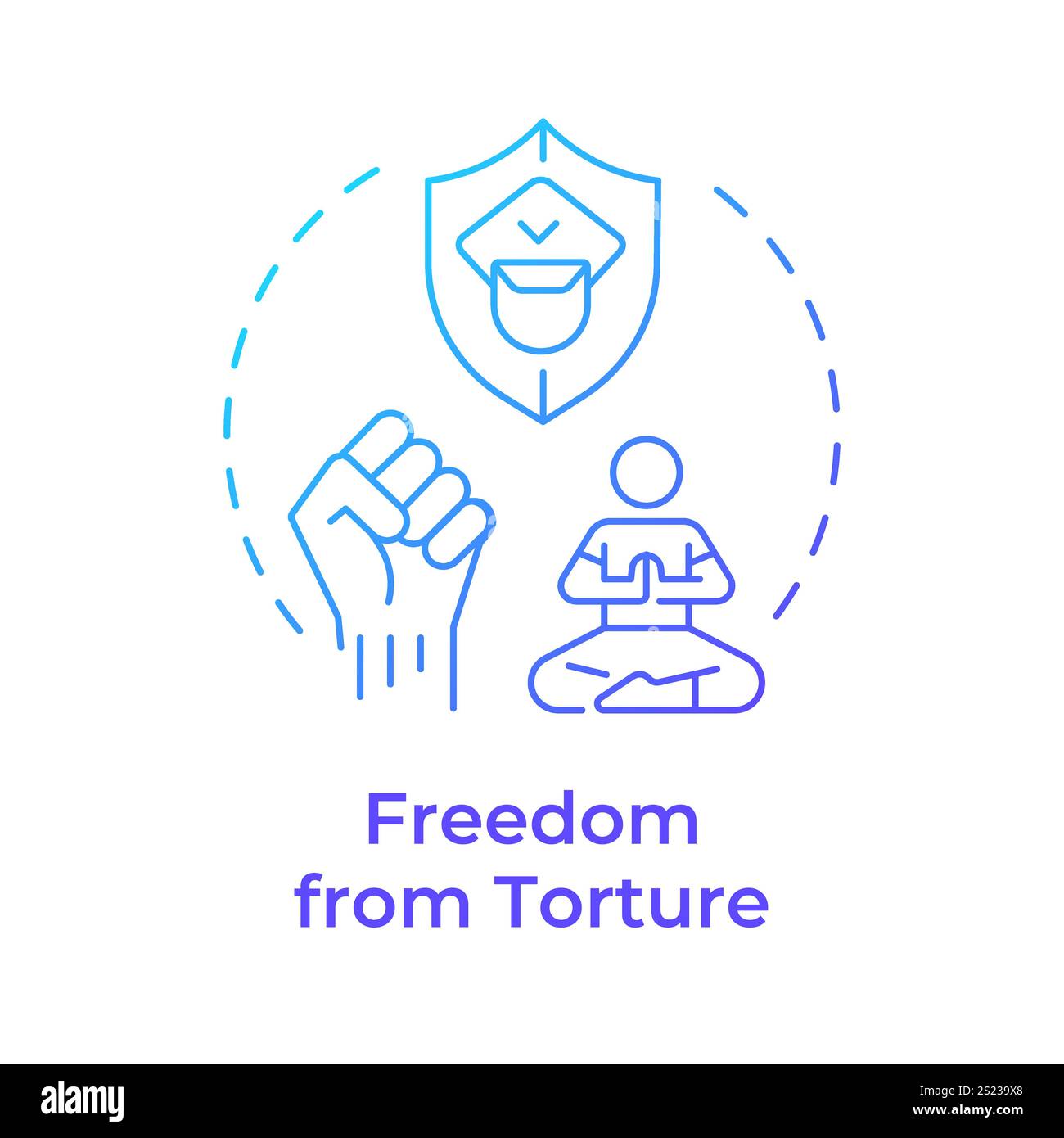 Torture freedom blue gradient concept icon Stock Vector Image & Art - Alamy