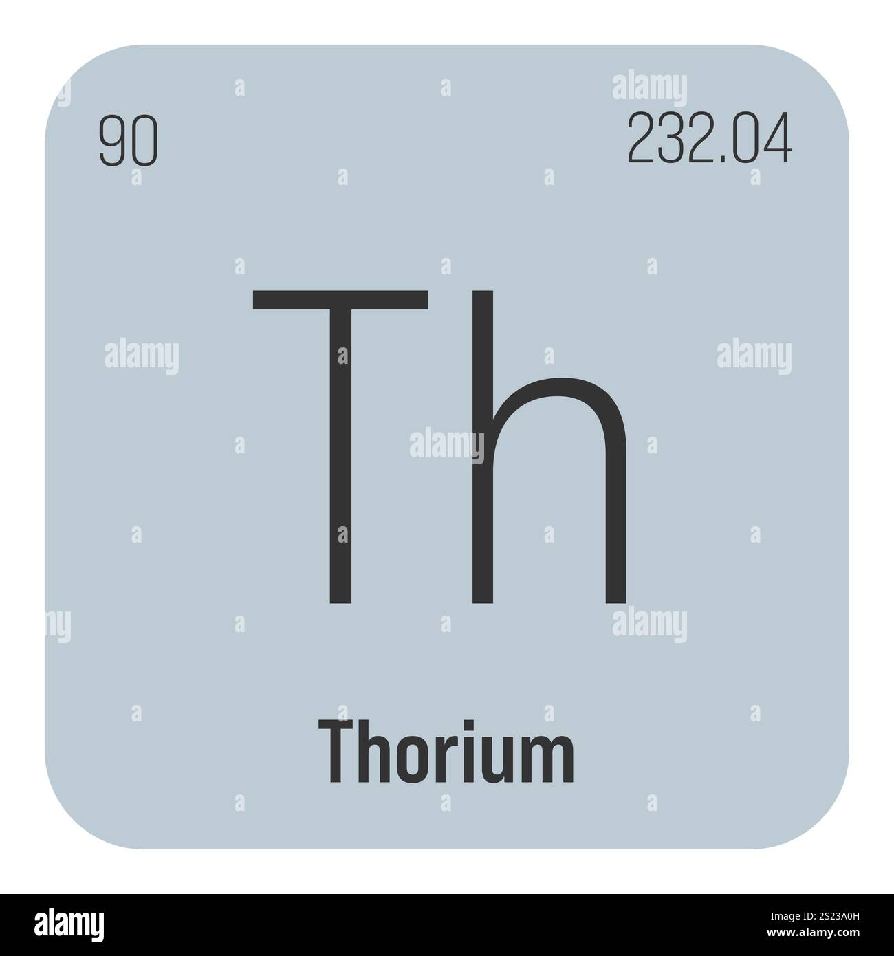 Thorium, Th, periodic table element with name, symbol, atomic number ...