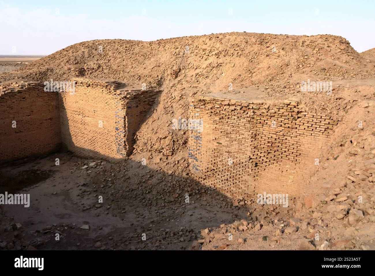 walls and bricks in the excavation site in the Ancient City of Uruk ...