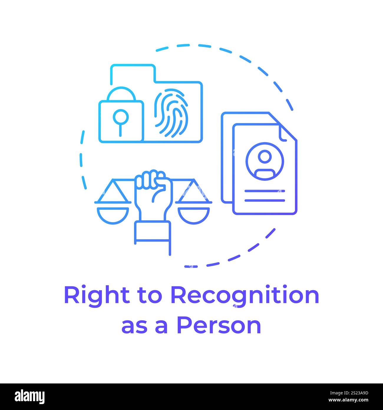 Recognition right blue gradient concept icon Stock Vector Image & Art ...