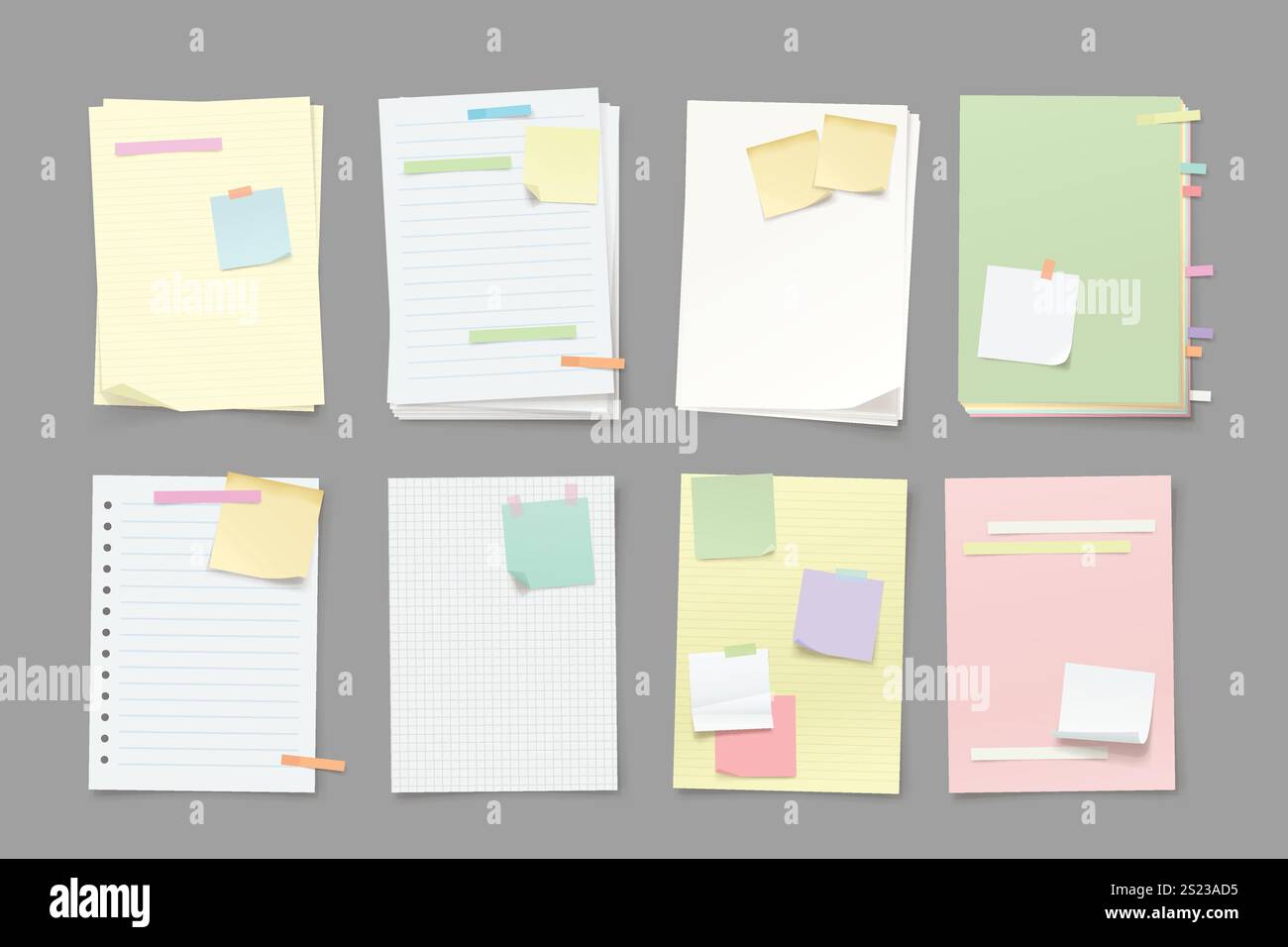 paper lists with a lot of stickers Stock Vector Image & Art - Alamy