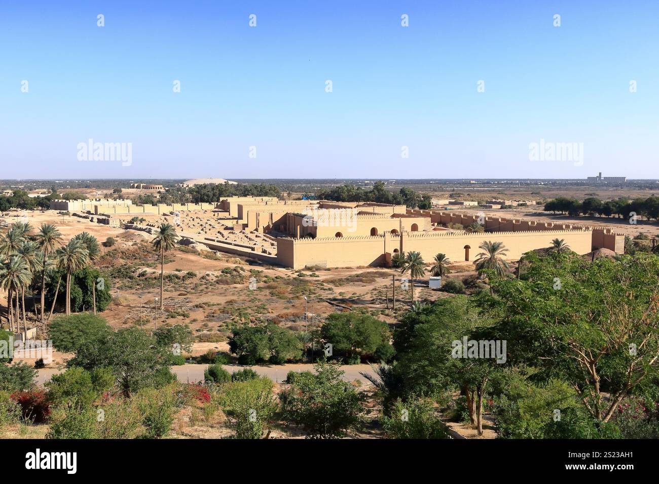 the Upper view of the ancient city of Babylon from former Saddam ...