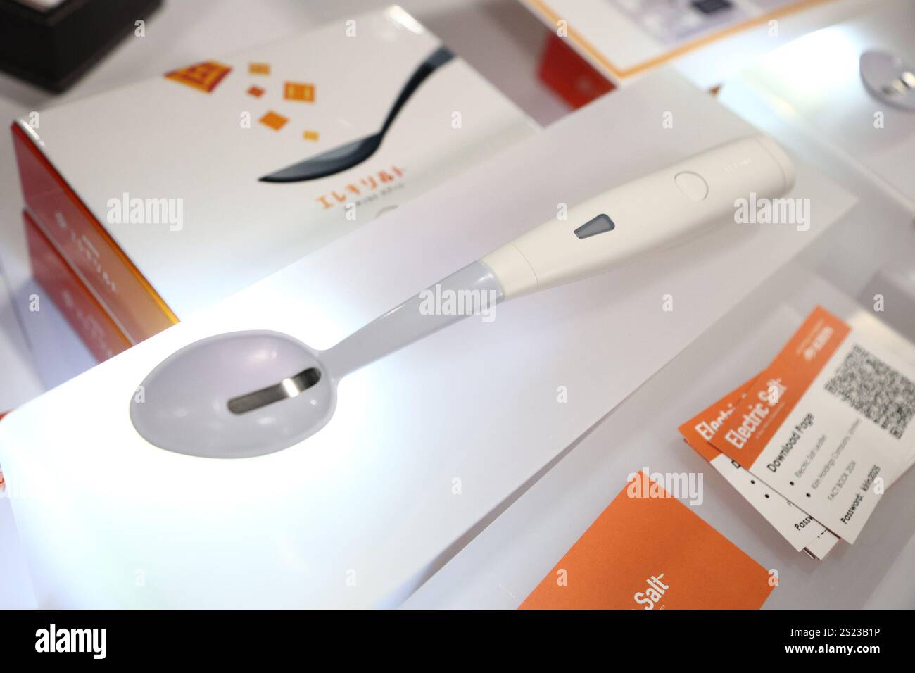A view of the Electric Salt spoon device, on display during the 2025 ...
