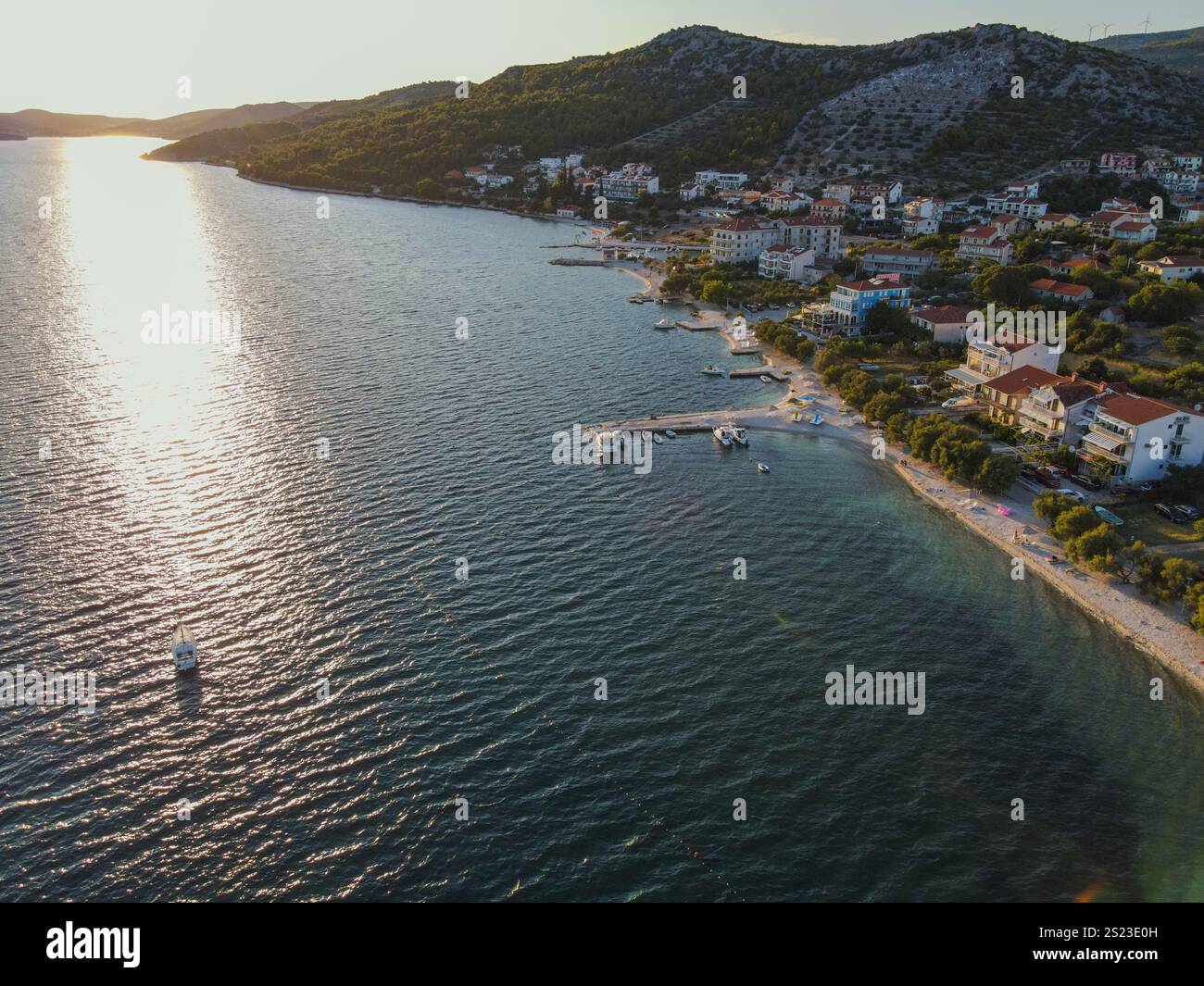 Drone over landscape adriatic sea hi-res stock photography and images ...