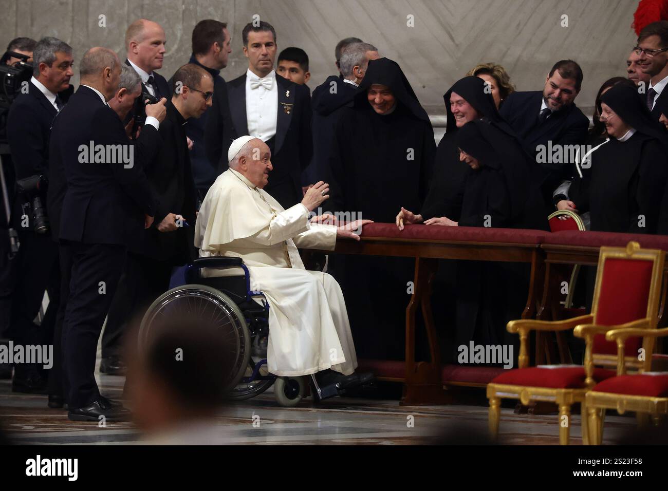 Rome, Italy 06.01.2025 : Pope Francis Bergoglio. arrives at the ...