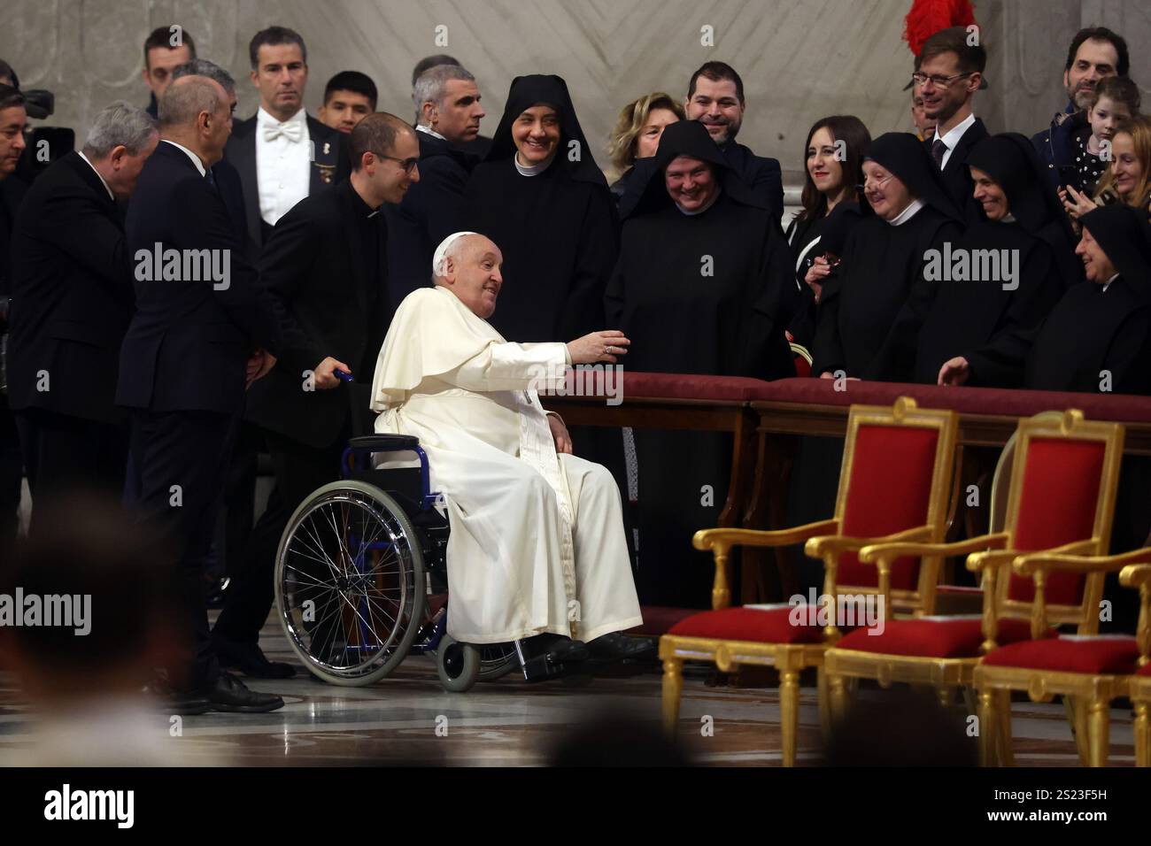 Rome, Italy 06.01.2025 : Pope Francis Bergoglio. arrives at the ...
