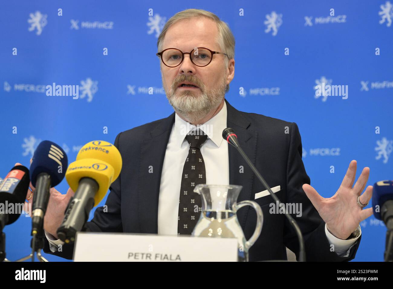 Prague, Czech Republic. 06th Jan, 2025. Czech Prime Minister Petr Fiala ...