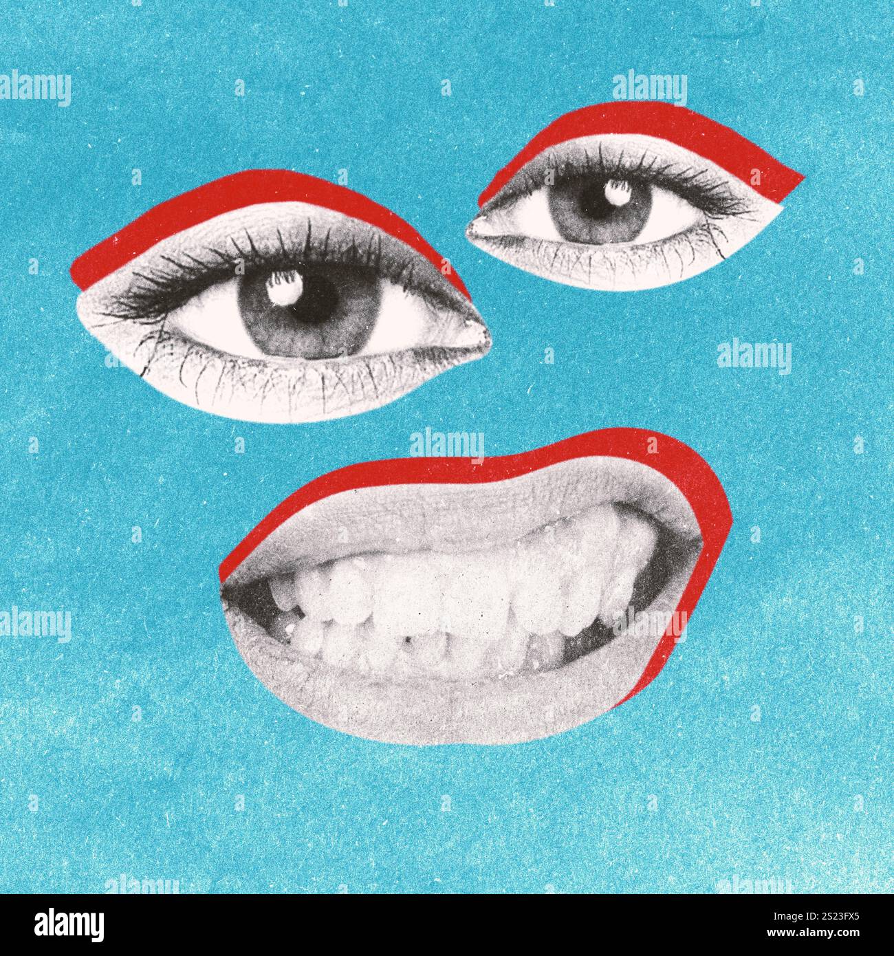 Beauty, style and psychology concept. Surreal collage illustration of ...