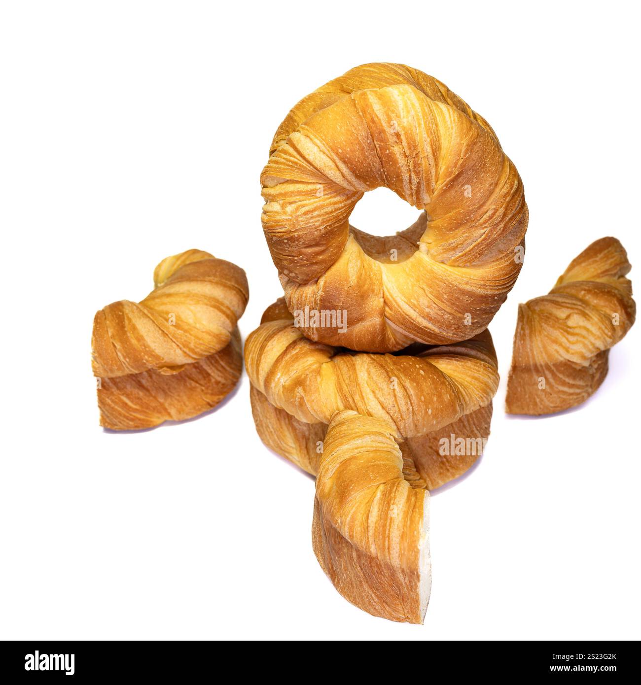 Brown round cheese bread on isolated white background Stock Photo - Alamy