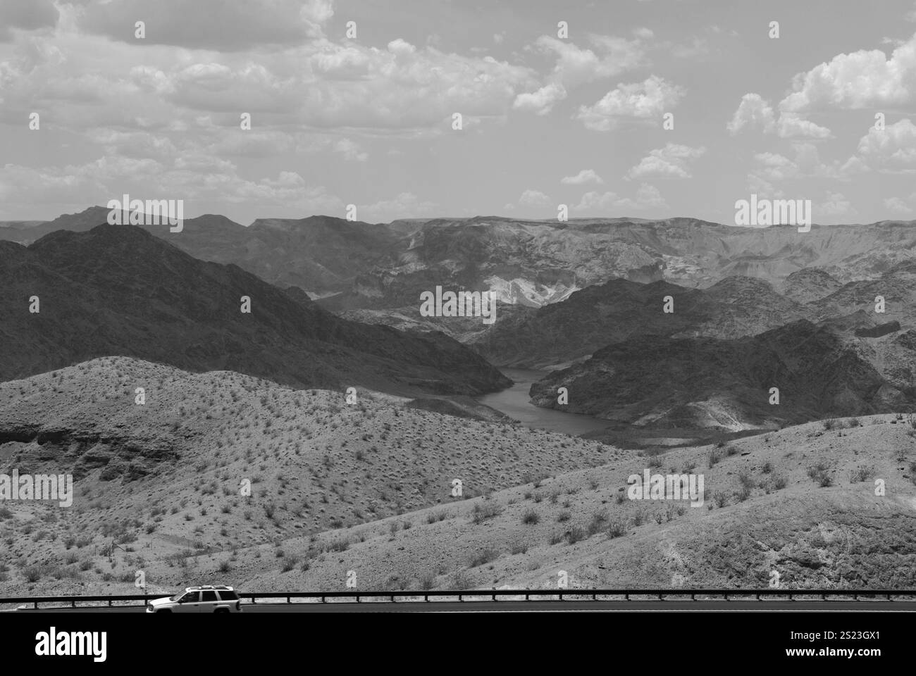 A scenic view of the Colorado River winding through the Lake Mead ...